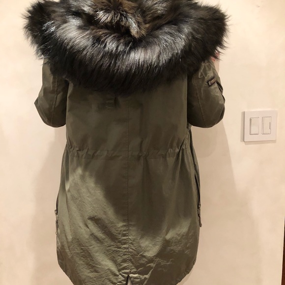 SAM. | Jackets & Coats | Sam Fox Fur Lined Coat Vest Hooded Parka ...